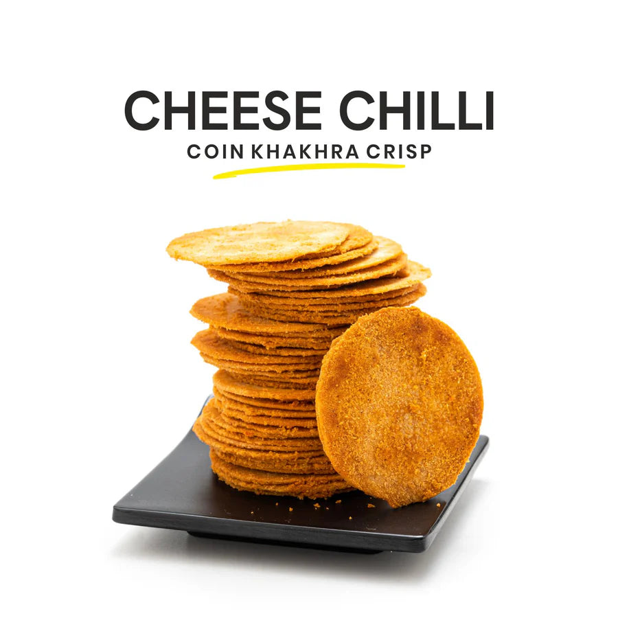 Stuti Wheat Cheese Chilli Coin Khakhra with Schezwan Chutney | 150g