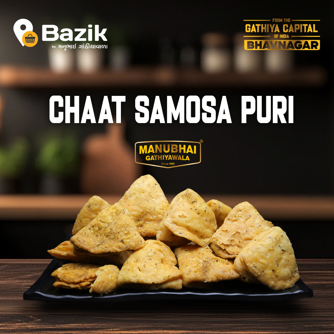 Manubhai Gathiyawala Chaat Samosa Puri | 500g Crunchy Snack